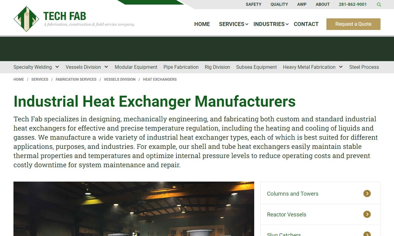 Tech Fab | Heat Exchanger Manufacturers